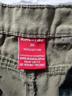 Ring of Fire | Pants | Ring Of Fire Olive Green Mens Cargo Pants With ...
